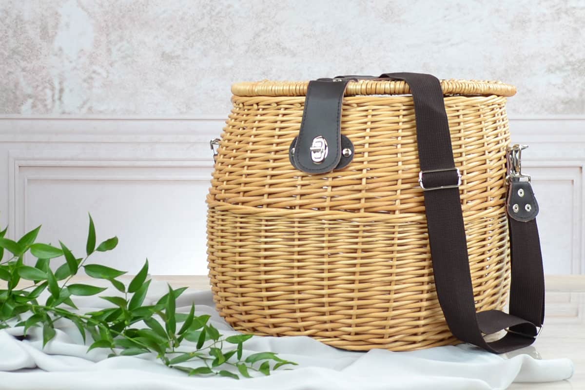 Trout Creel Picnic Basket Heather and Bale